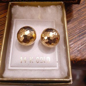 JCM | Jewelry | Jcm 4k Yellow Gold Texture Ball Stud Earrings | Poshmark